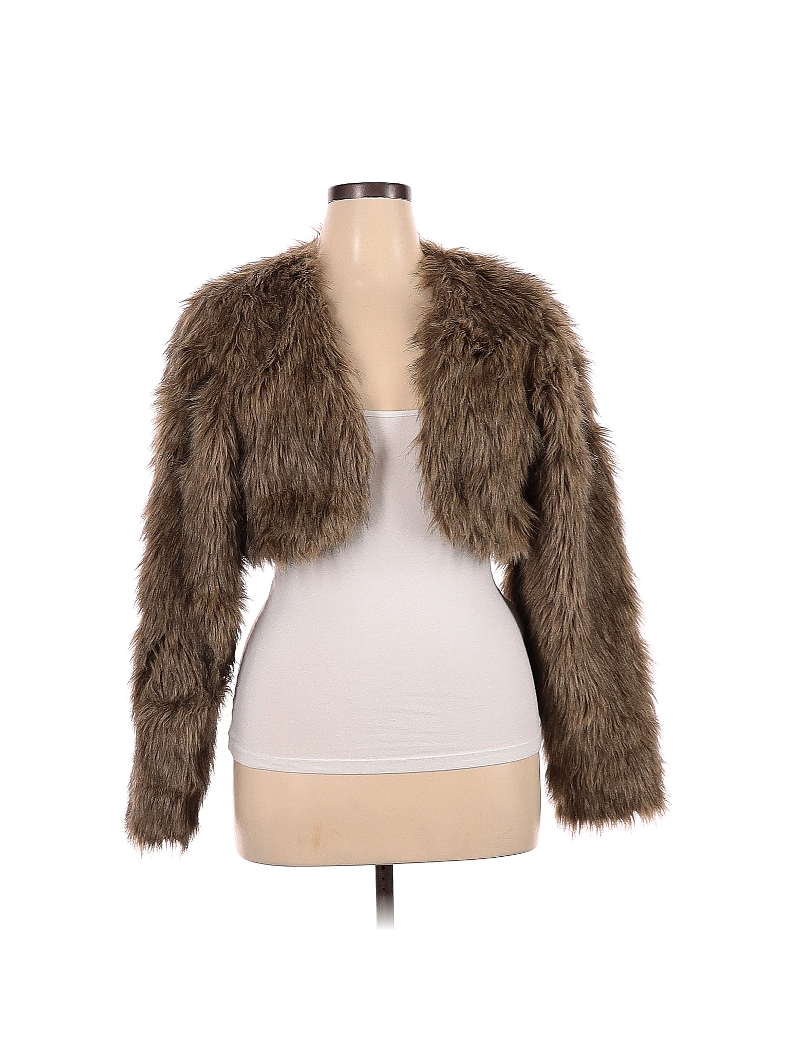 Ashley Stewart Tan Faux Fur Jacket Size 1X (Plus) - 66% off | thredUP