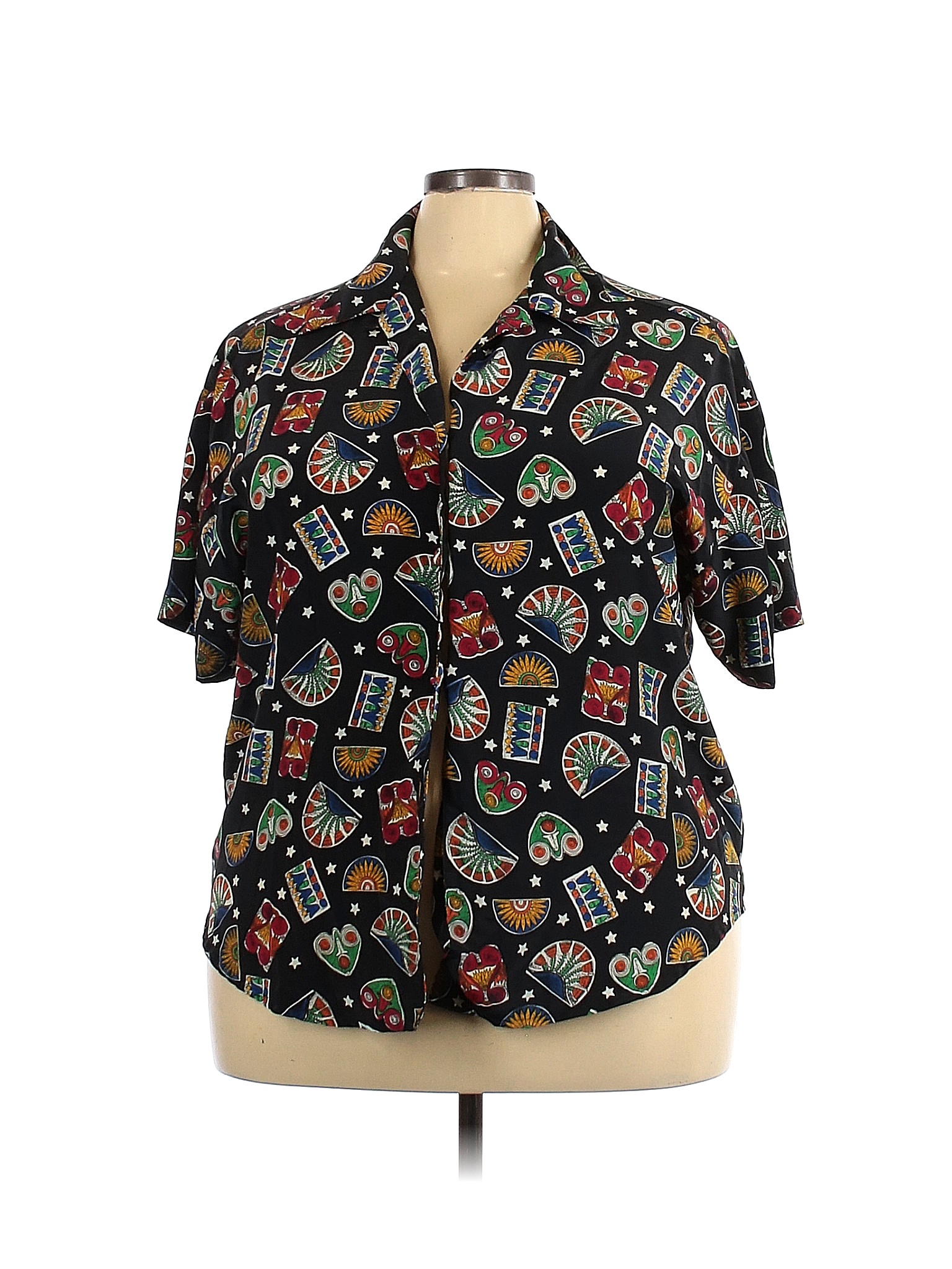 Notations 100 Polyester Black Short Sleeve Blouse Size 18 Plus 55