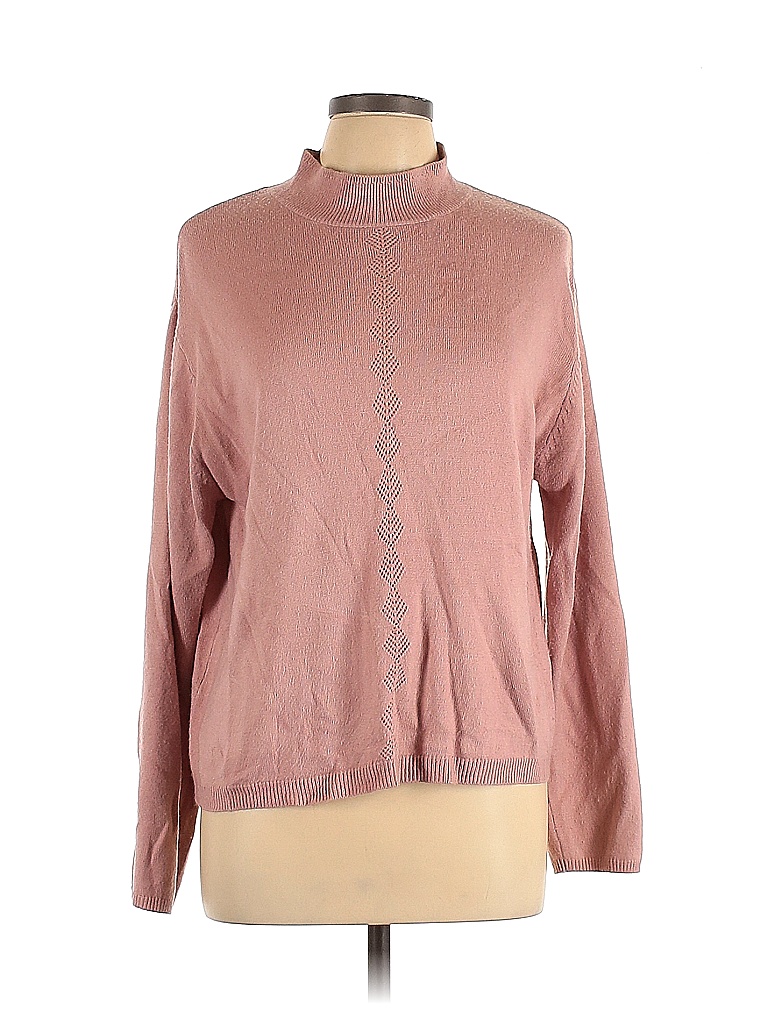 Koret 100% Acrylic Solid Color Block Colored Pink Pullover Sweater Size ...