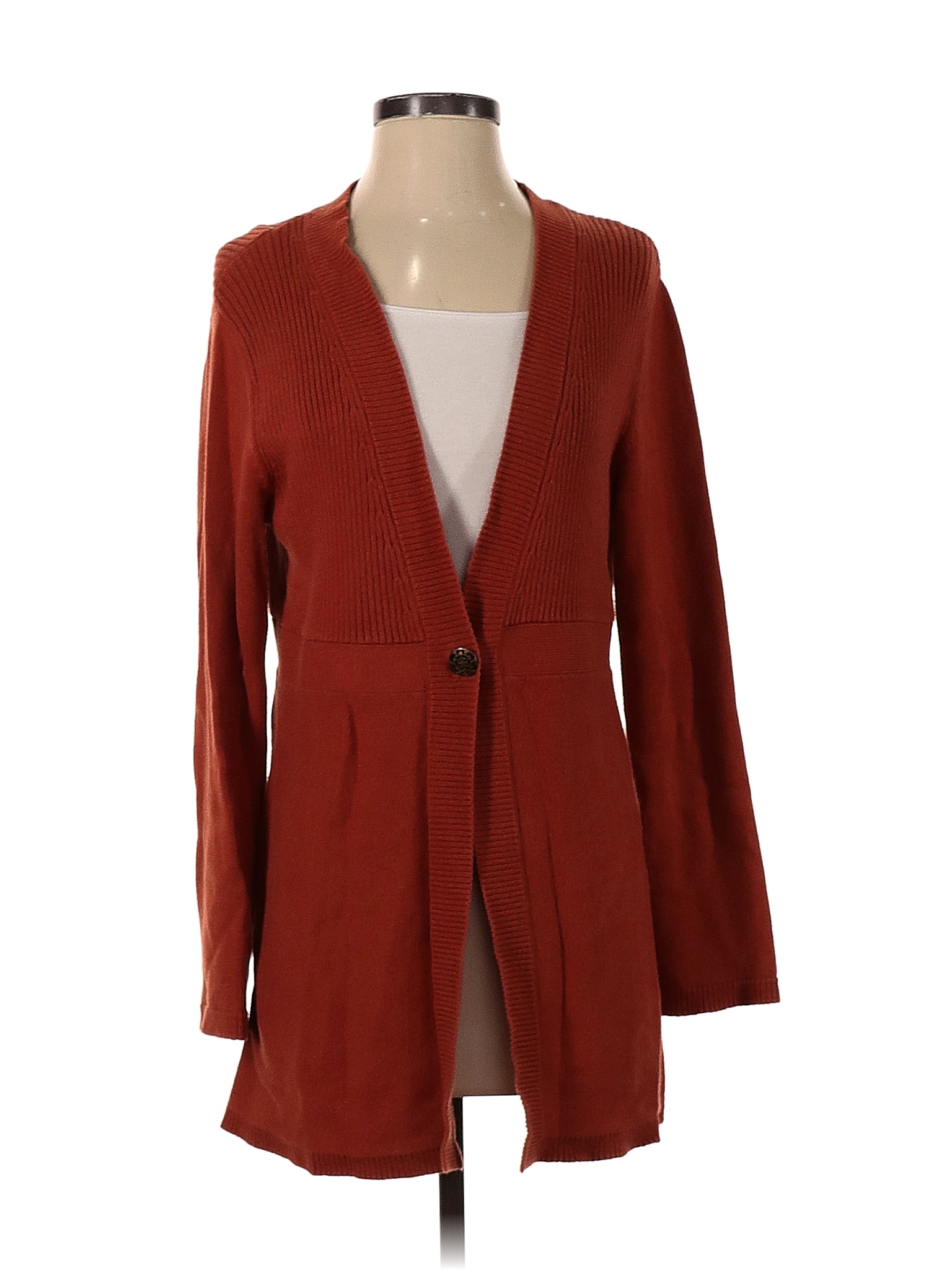 North Style 100 Cotton Solid Maroon Brown Cardigan Size S 77 Off