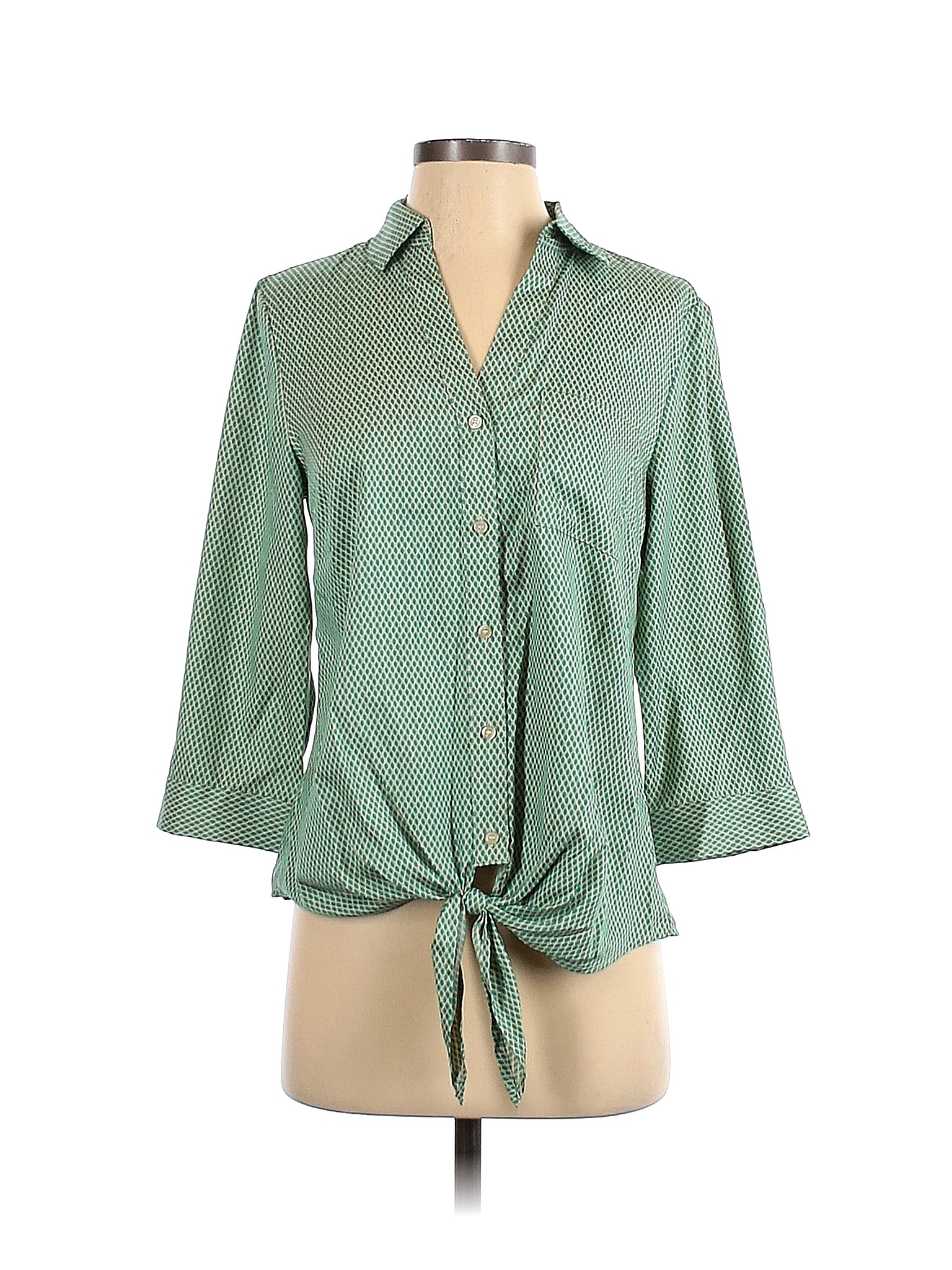 The Limited 100% Polyester Green 3/4 Sleeve Blouse Size S - 78% off ...