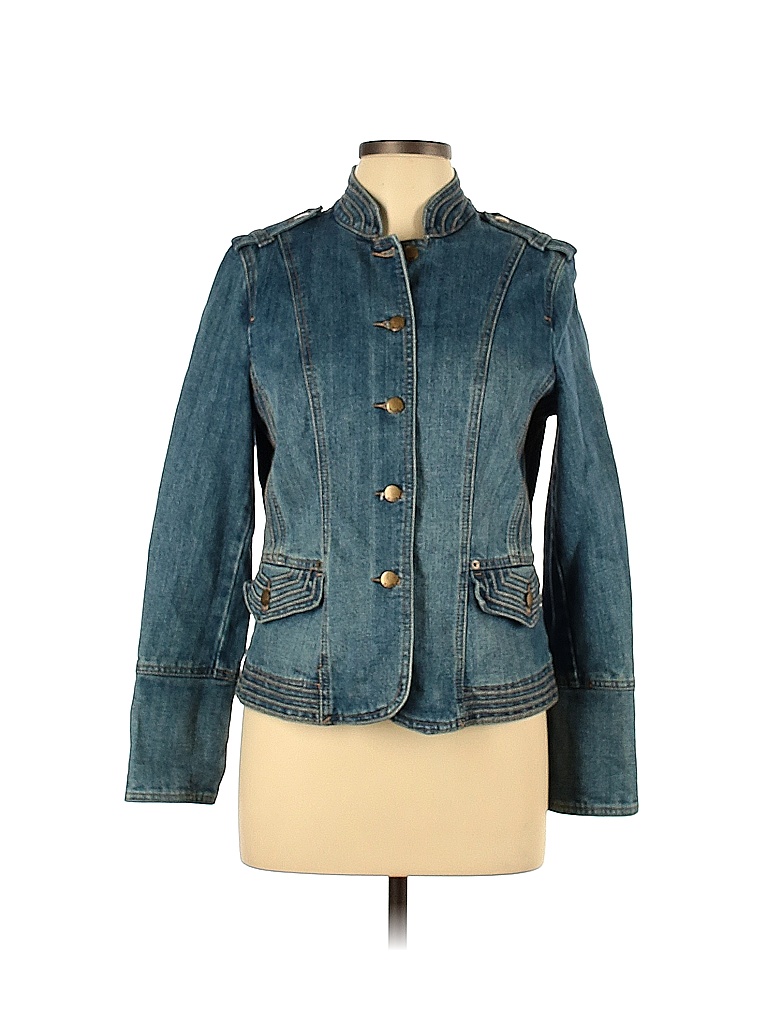 Baccini Solid Teal Blue Denim Jacket Size L - 62% off | thredUP