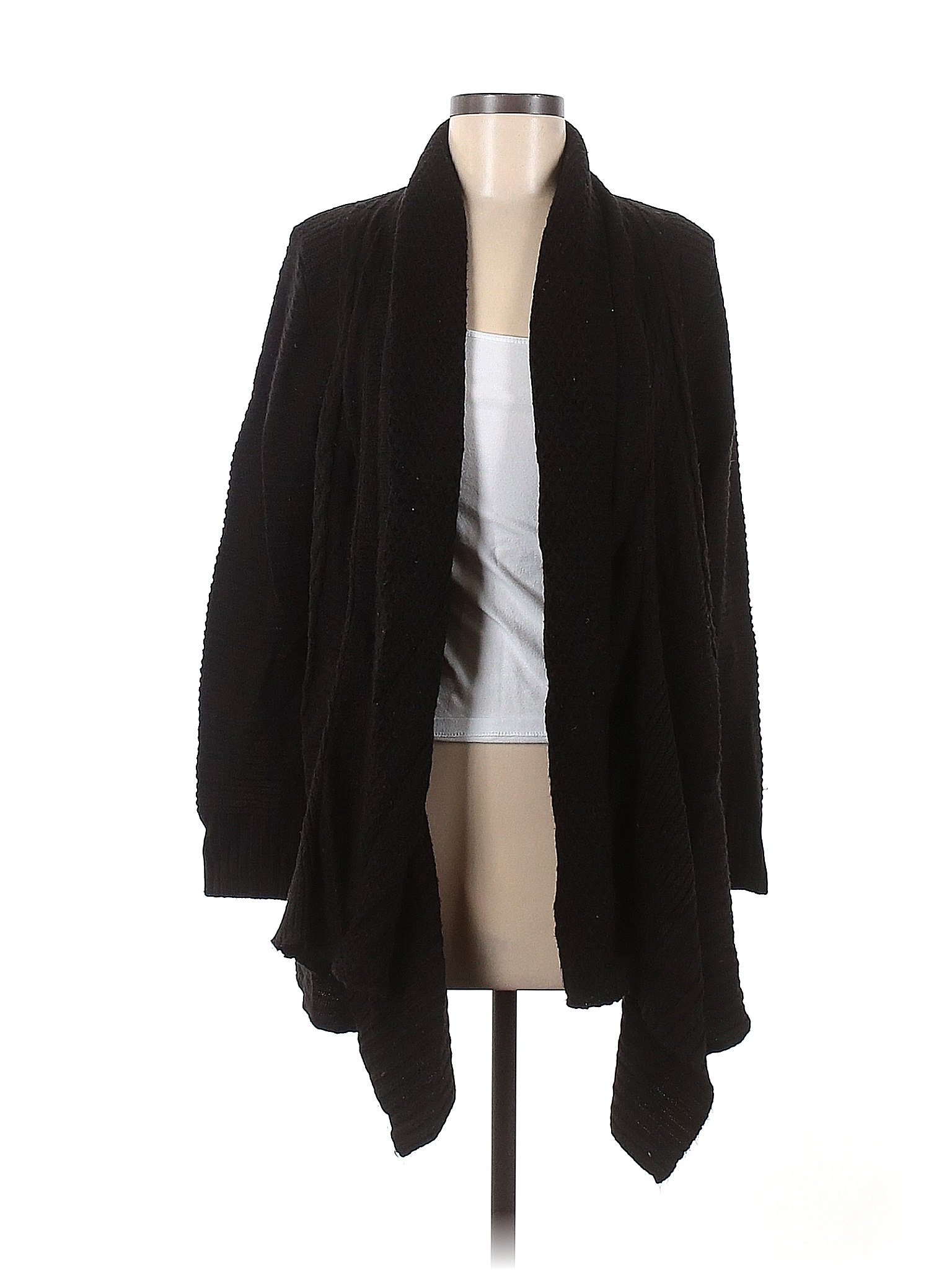 Cable & Gauge 100% Acrylic Solid Color Block Black Cardigan Size M - 75 ...