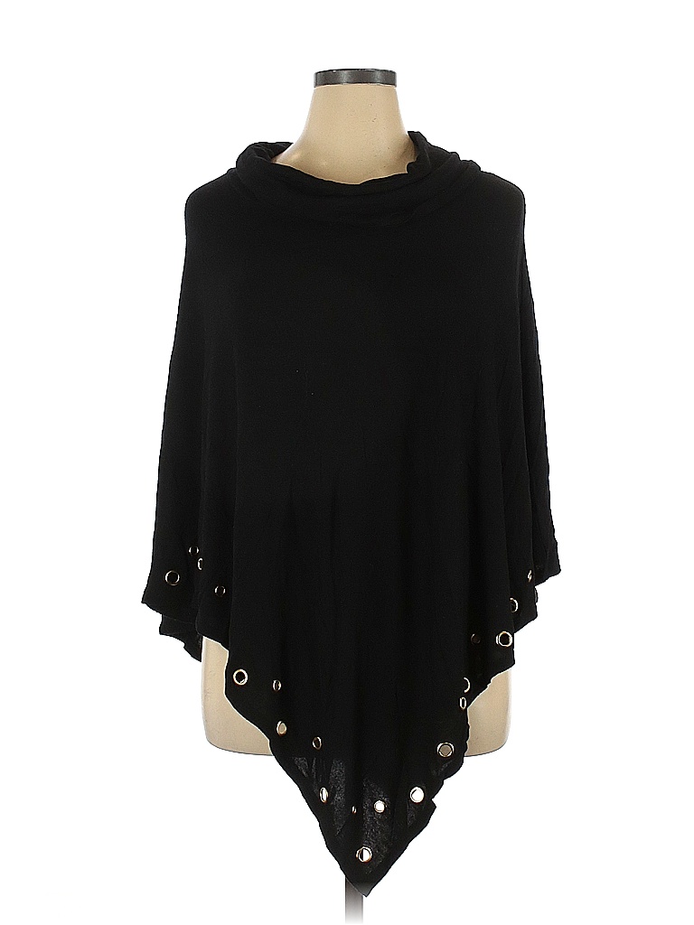 Belldini Solid Black Poncho Size 1X (Plus) - 70% off | thredUP