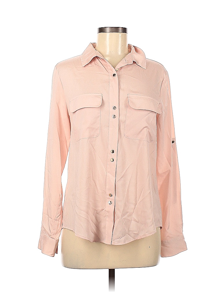 Ivanka Trump 100% Polyester Solid Pink Long Sleeve Blouse Size M - 80% off | thredUP
