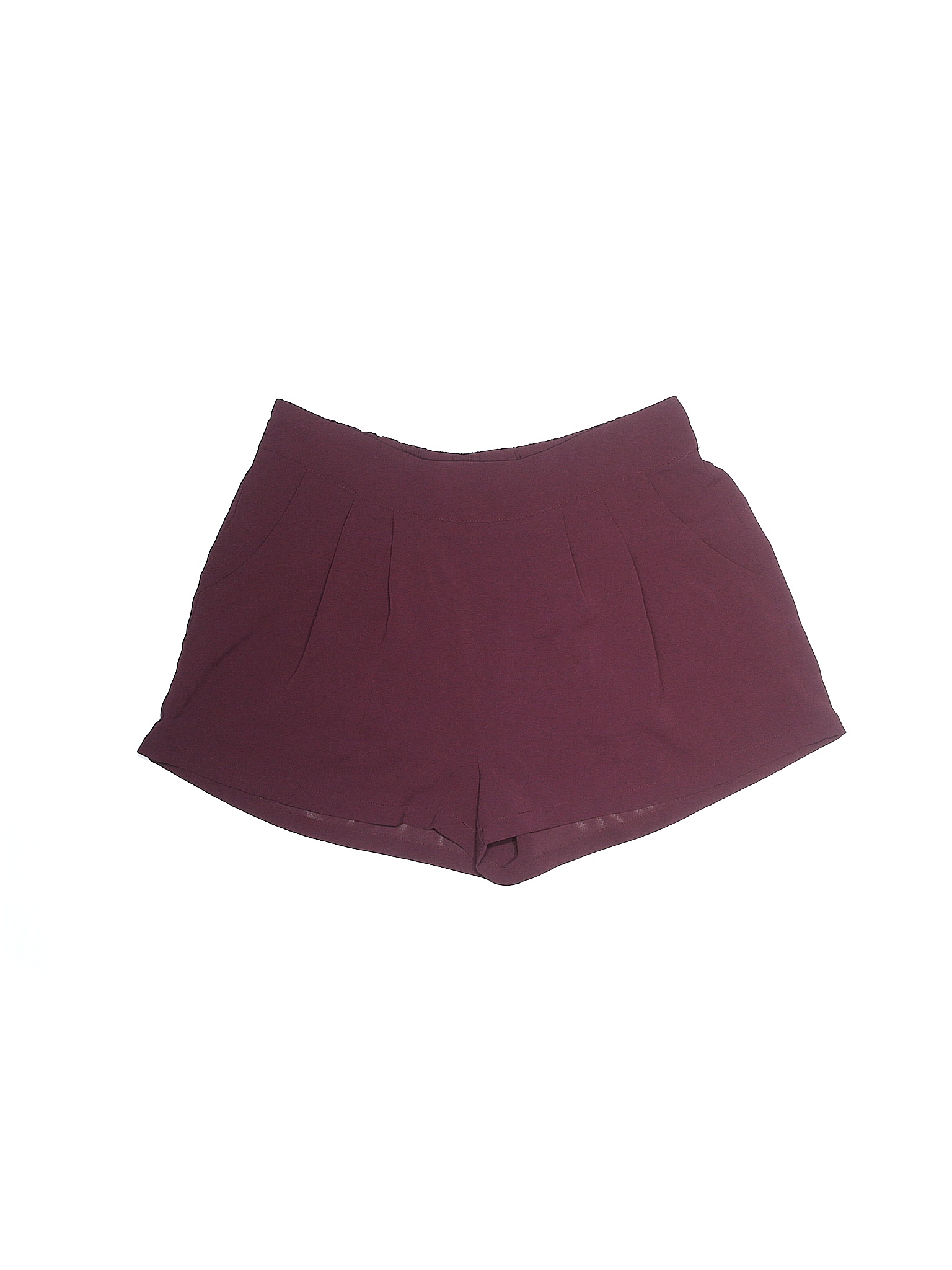 Akira Chicago Red Label 100% Polyester Solid Hearts Burgundy Shorts ...
