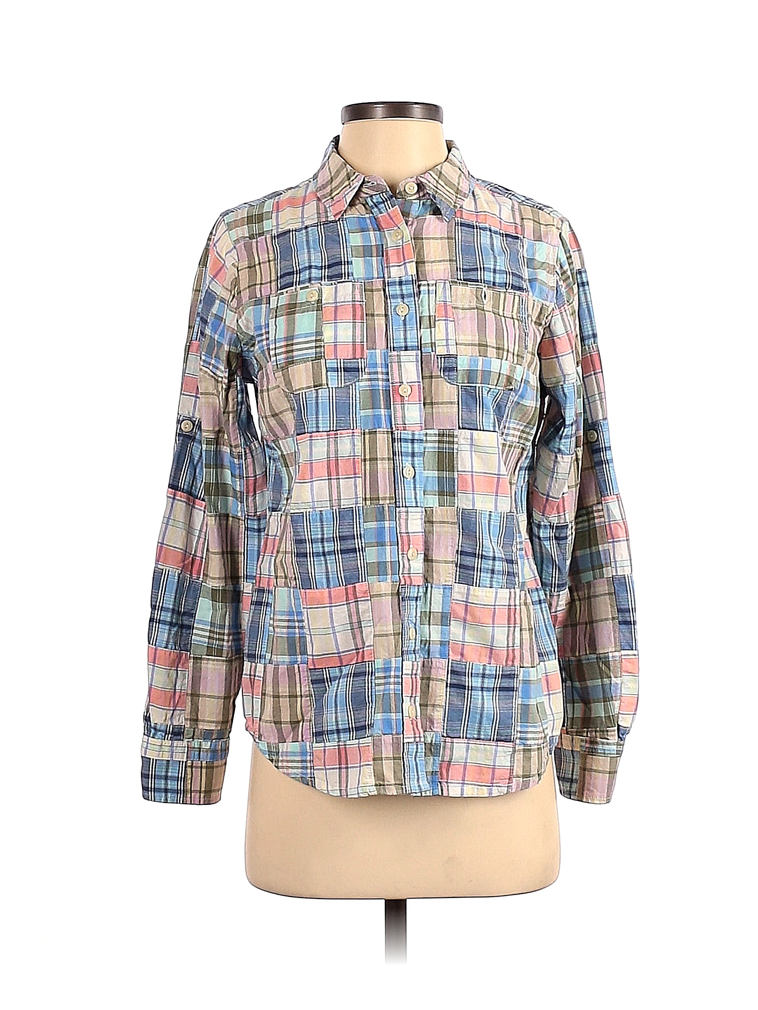L.L.Bean 100% Cotton Blue Long Sleeve Button-Down Shirt Size S - 55% off | ThredUp