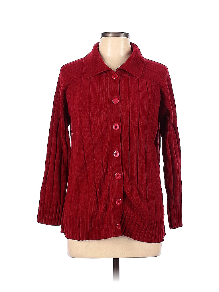 Bobbie Brooks 100% Acrylic Solid Maroon Red Cardigan Size L - 50% off ...
