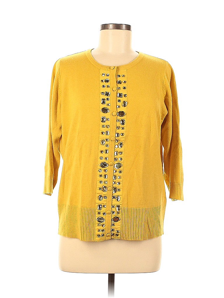 Susan Graver 100% Acrylic Yellow Cardigan Size M - 91% off | thredUP