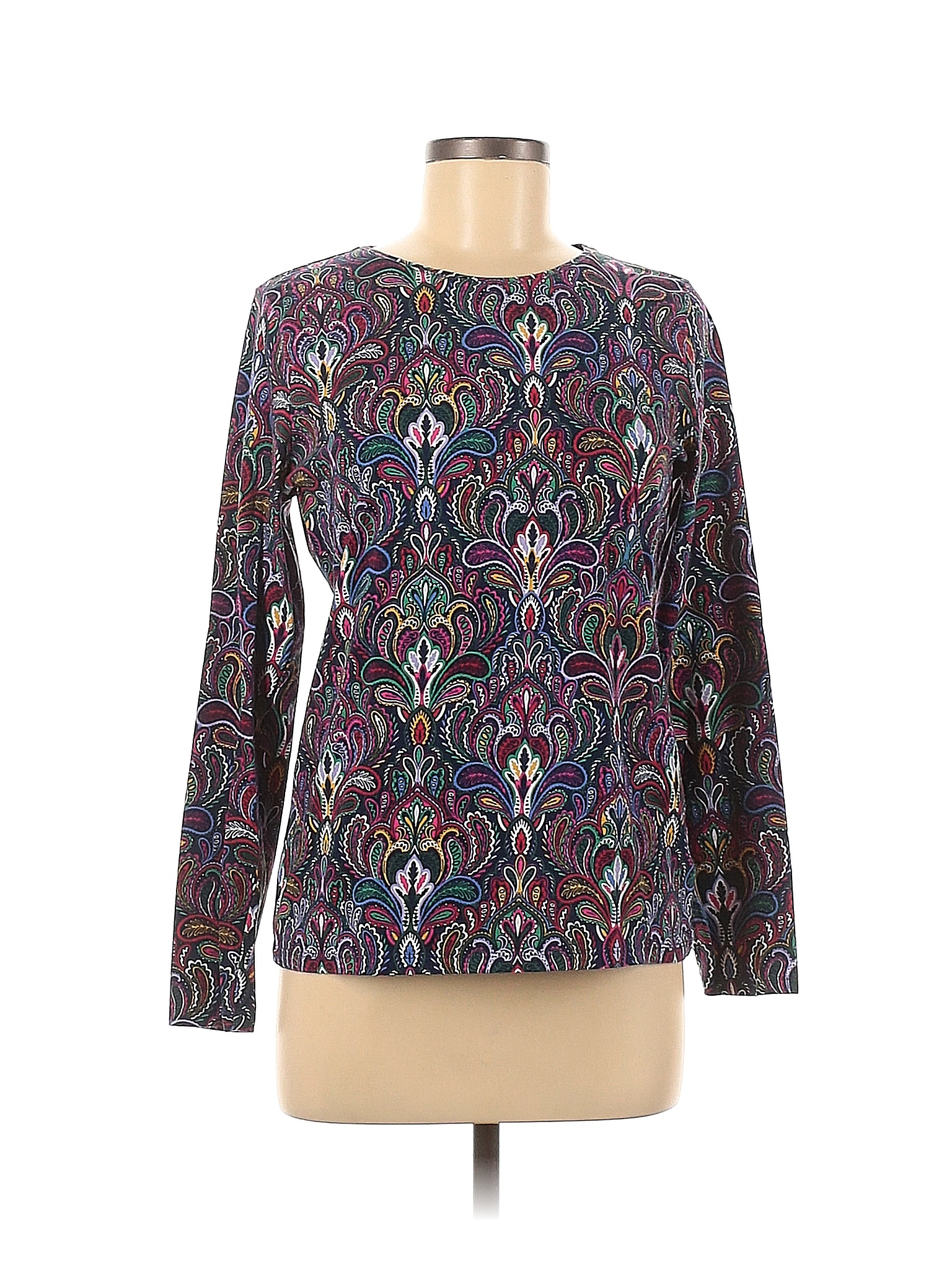 Talbots Multi Color Blue Long Sleeve T-Shirt Size M (Petite) - 73% off ...