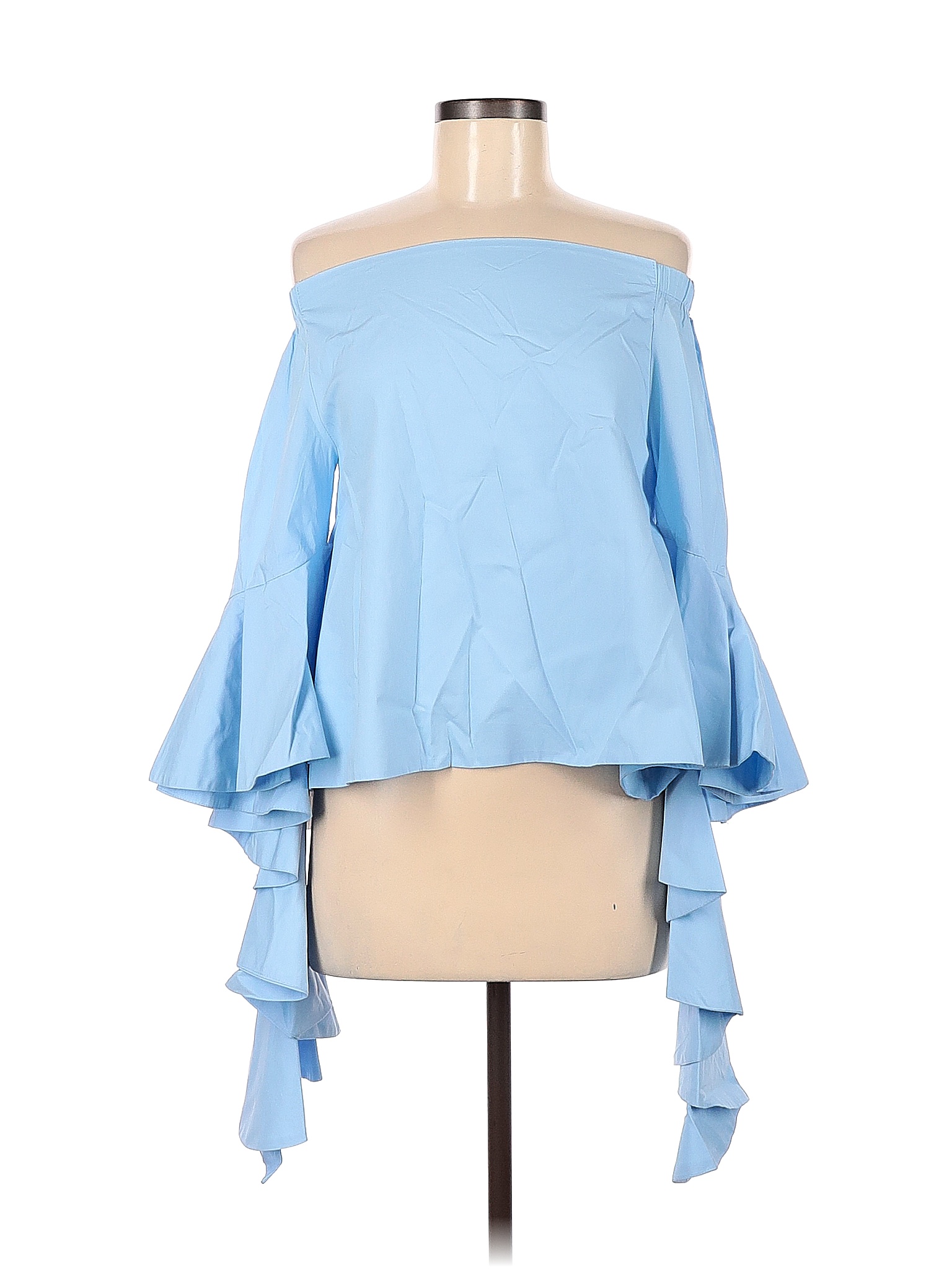 Style Mafia Solid Blue Long Sleeve Blouse Size M 79 Off Thredup