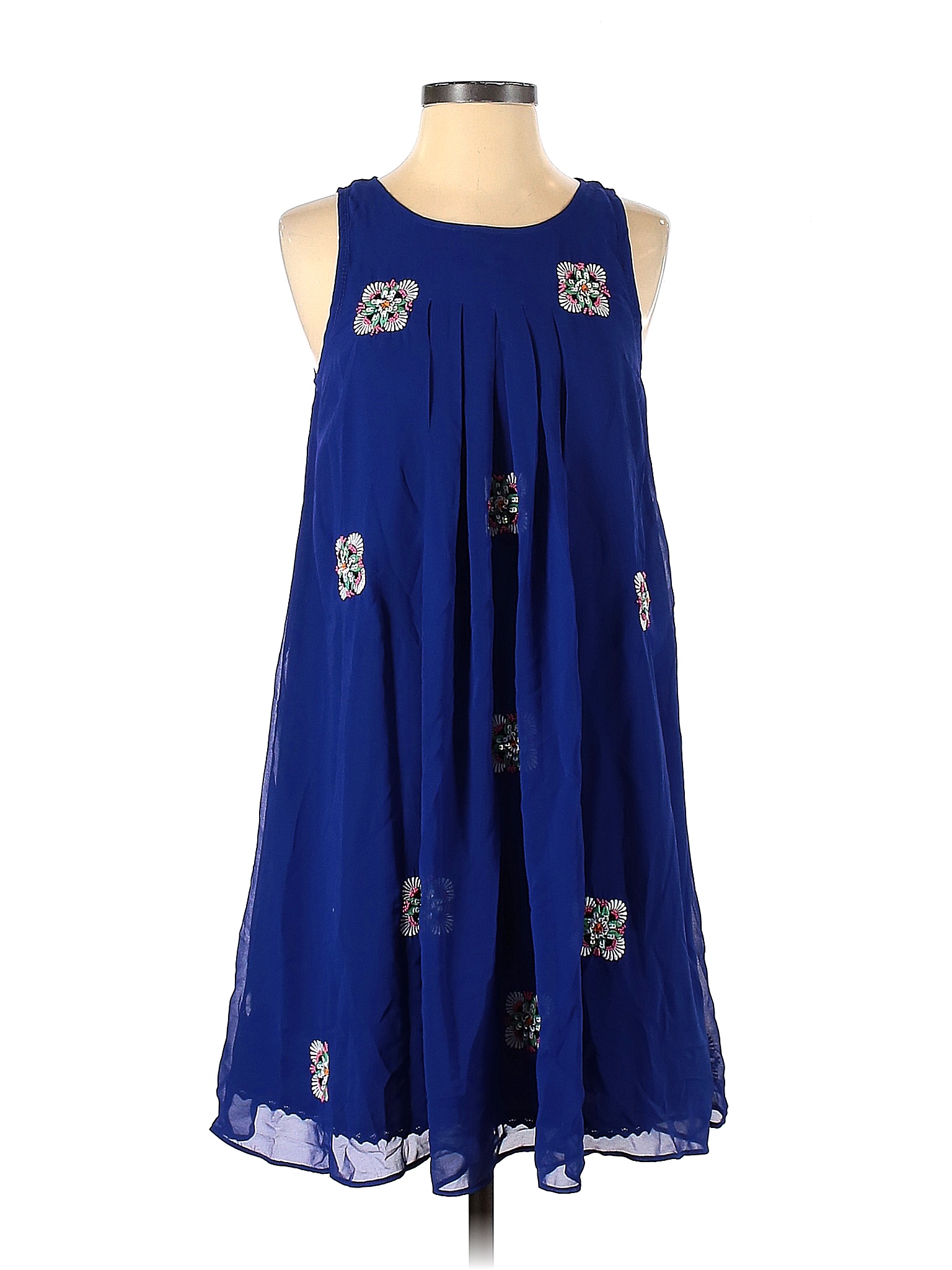 Leifsdottir 100 Polyester Solid Blue Casual Dress Size 4 81 Off