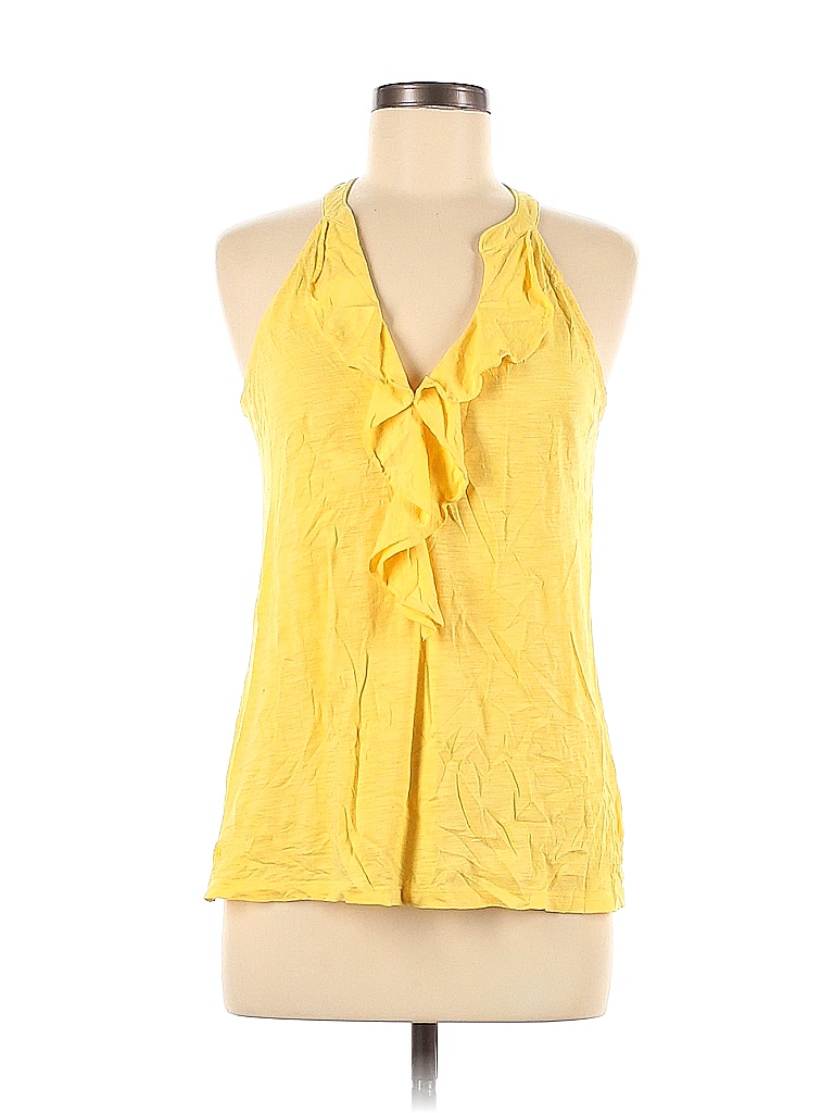 Lilly Pulitzer 100 Pima Cotton Solid Yellow Sleeveless Top Size M 69