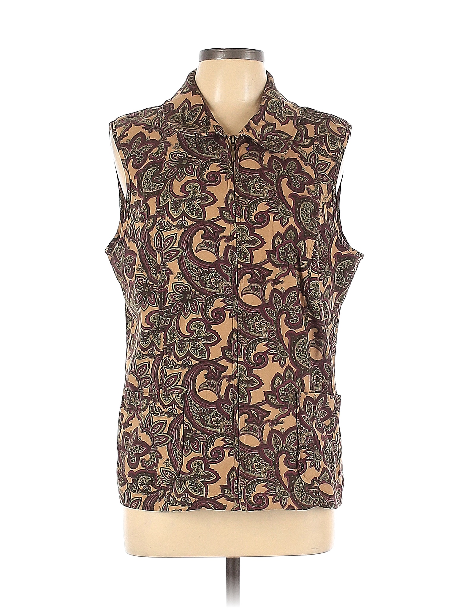 Koret Paisley Tan Vest Size L - 86% off | thredUP