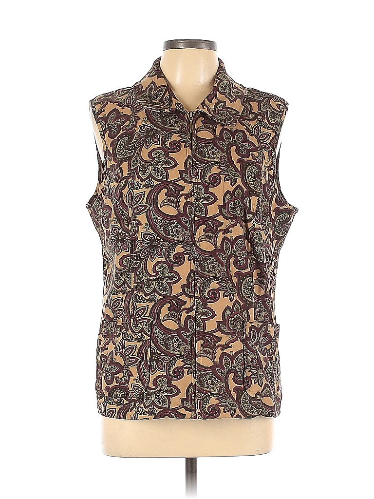 Koret Paisley Tan Vest Size L - 86% off | thredUP