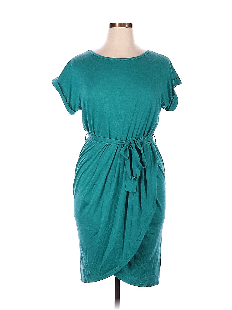 Yidarton Solid Teal Casual Dress Size Xl 28 Off Thredup