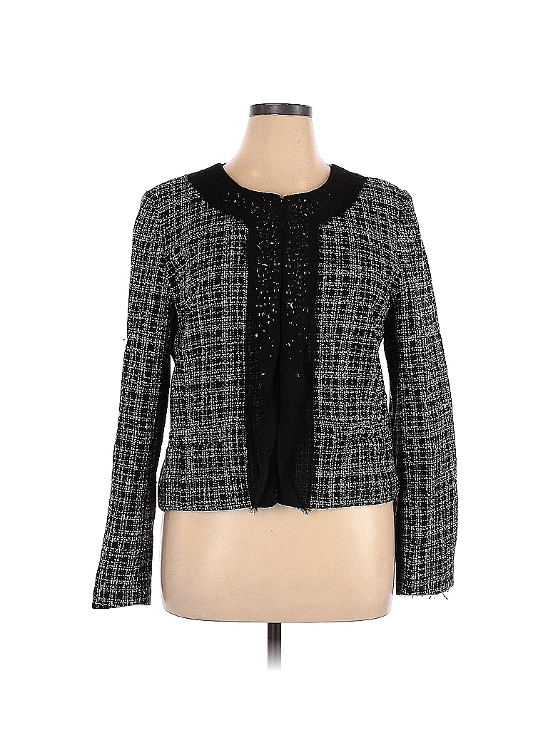 Ellen Tracy 100% Acrylic Plaid Black Jacket Size 16 - 78% off | thredUP