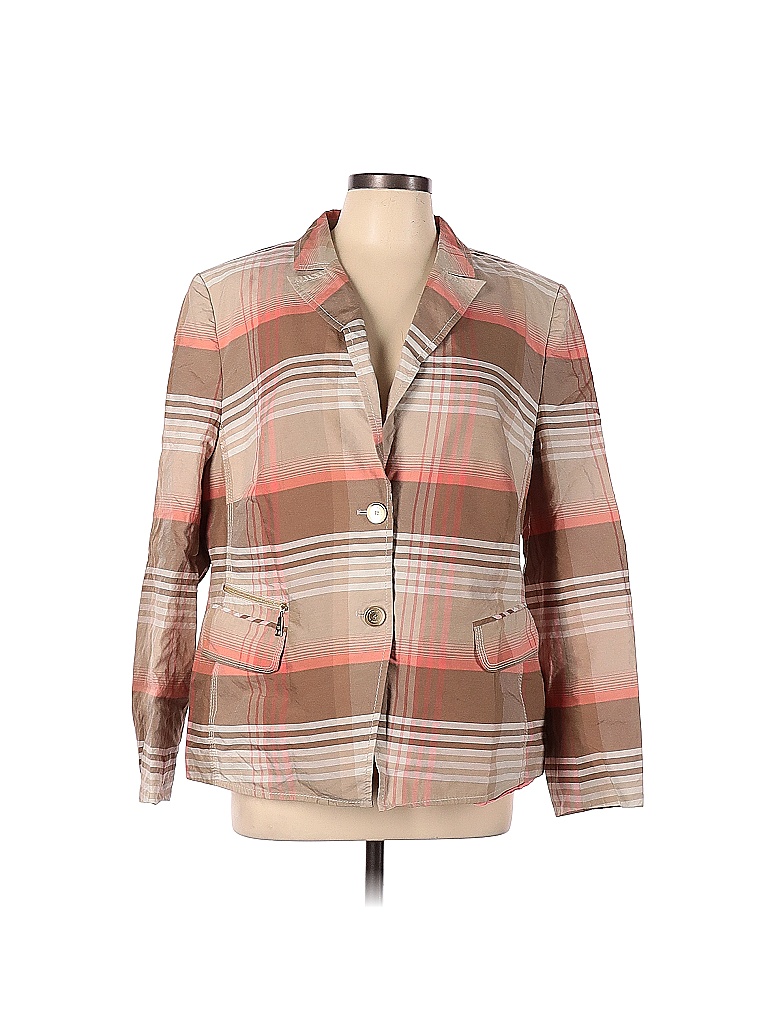 Basler Plaid Multi Color Tan Blazer Size 46 (IT) - 94% off | thredUP