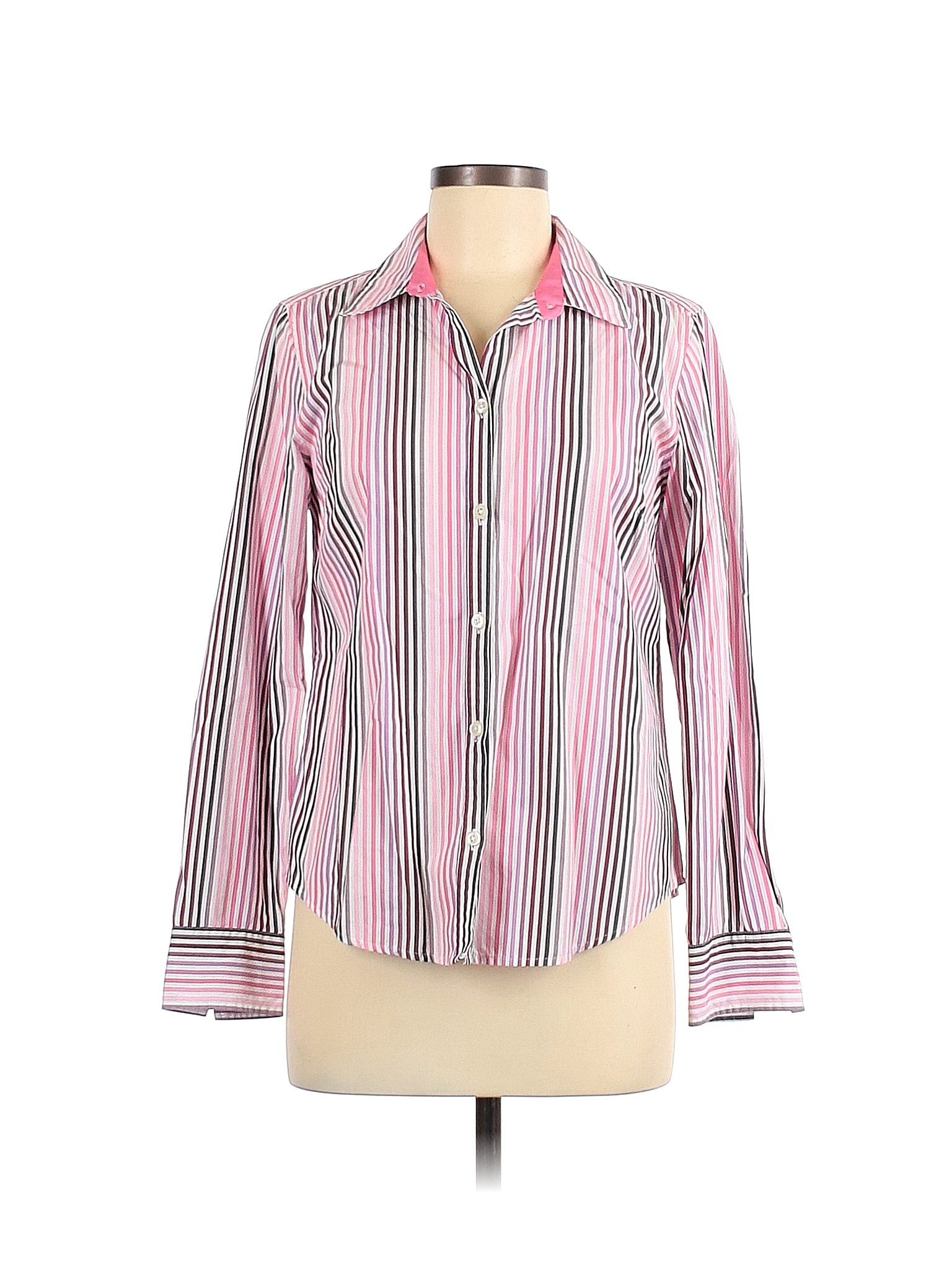 Charter Club 100% Cotton Stripes Pink Long Sleeve Button-Down Shirt Size 6 - 81% off | ThredUp