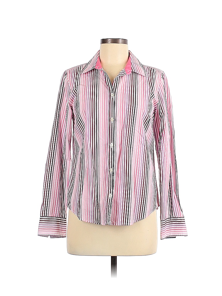Charter Club 100% Cotton Stripes Pink Long Sleeve Button-Down Shirt Size 6 - 81% off | ThredUp
