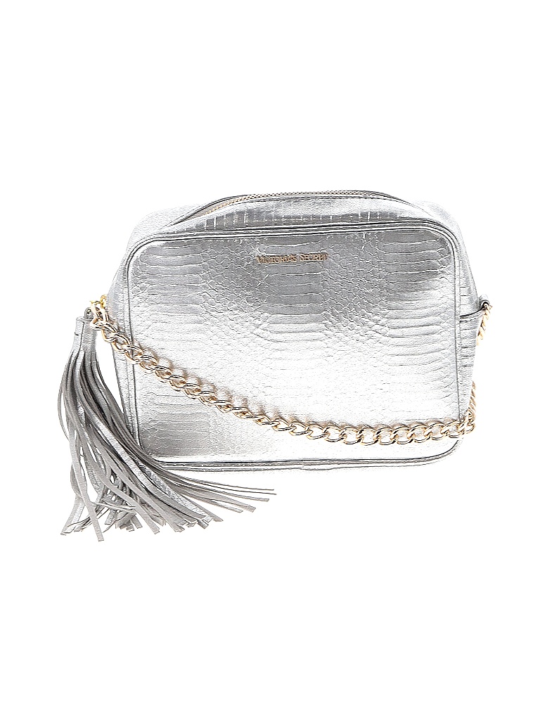 Victoria's Secret Solid Metallic Silver Crossbody Bag One Size - 80% ...
