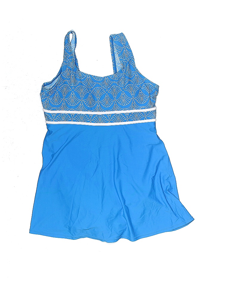 Blair Solid Blue One Piece Swimsuit Size 14 58 Off Thredup