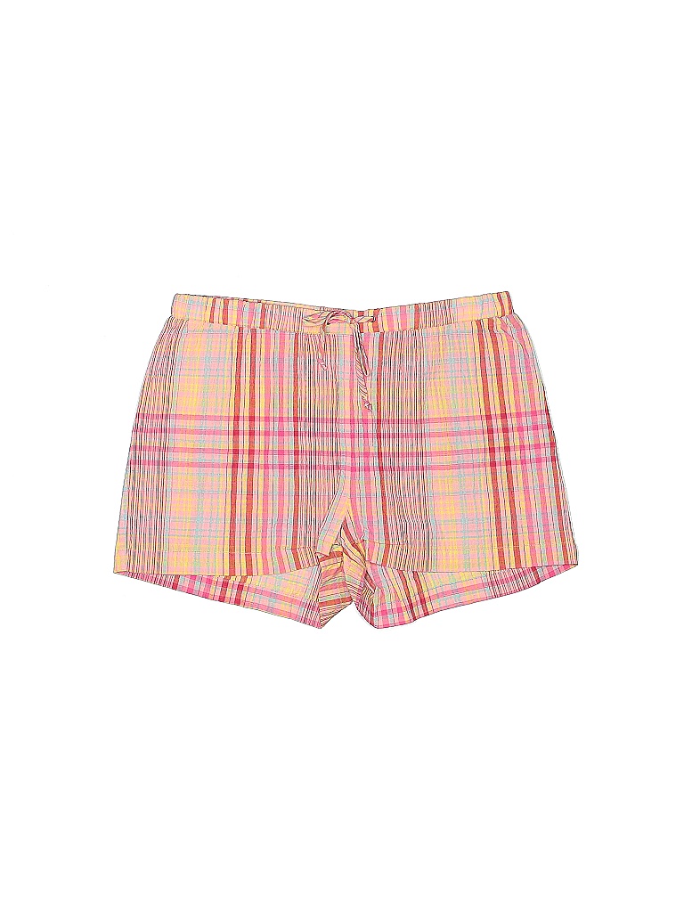 Boston Proper 100% Cotton Plaid Multi Color Pink Shorts Size 8 - 70% ...