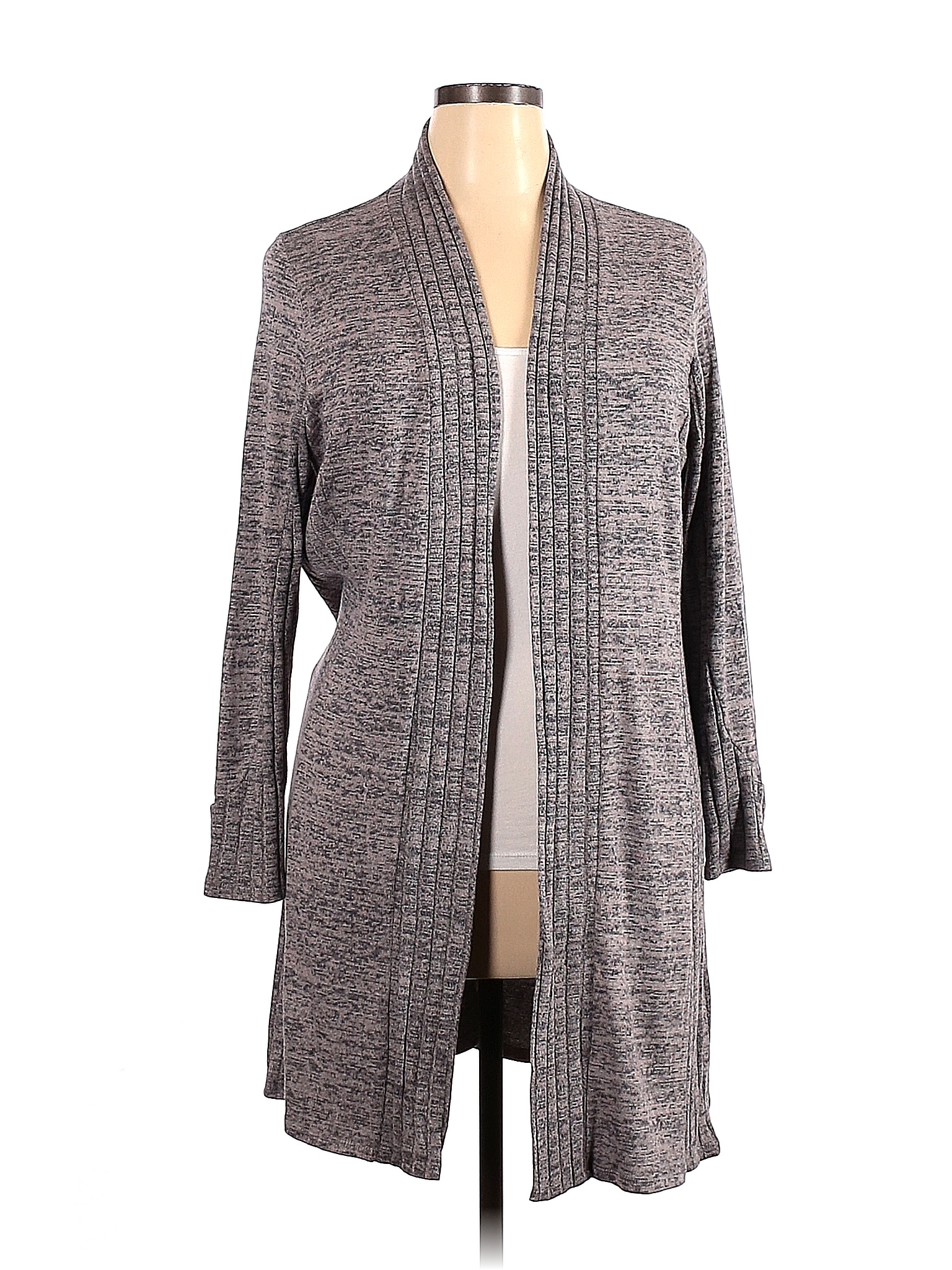 Laila Jayde Color Block Marled Gray Cardigan Size 2X (Plus) - 72% off ...