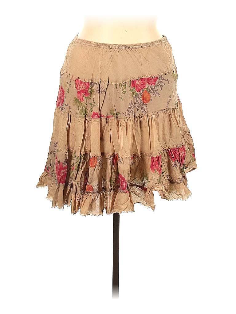Cato 100 Cotton Floral Tan Casual Skirt Size Xl 50 Off Thredup