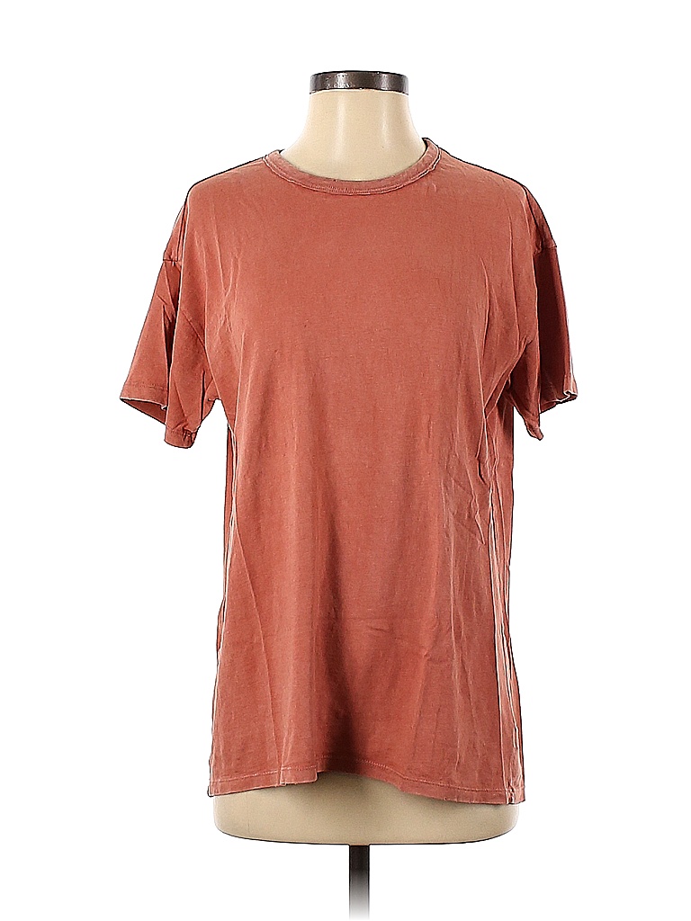 Aerie 100% Cotton Solid Color Block Tan Short Sleeve T-Shirt Size XS ...