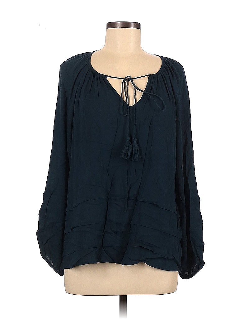 Nsr 100 Rayon Colored Teal Long Sleeve Blouse Size M 92 Off Thredup
