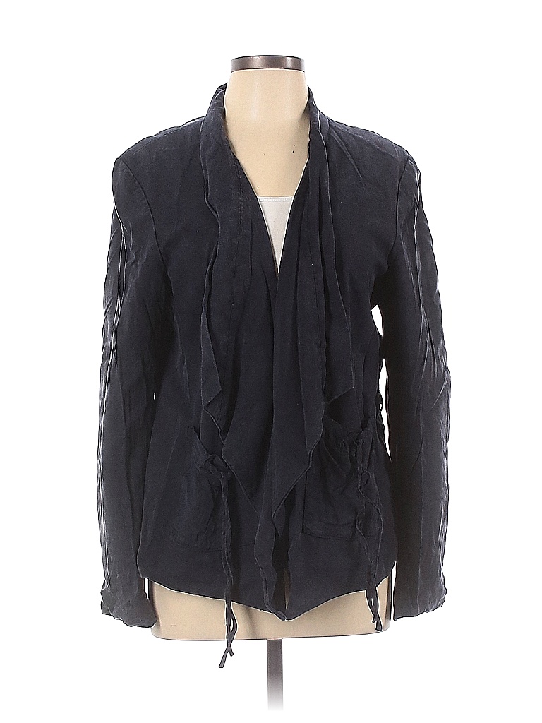 Coldwater Creek Solid Black Blue Kimono Size L - 75% off | thredUP