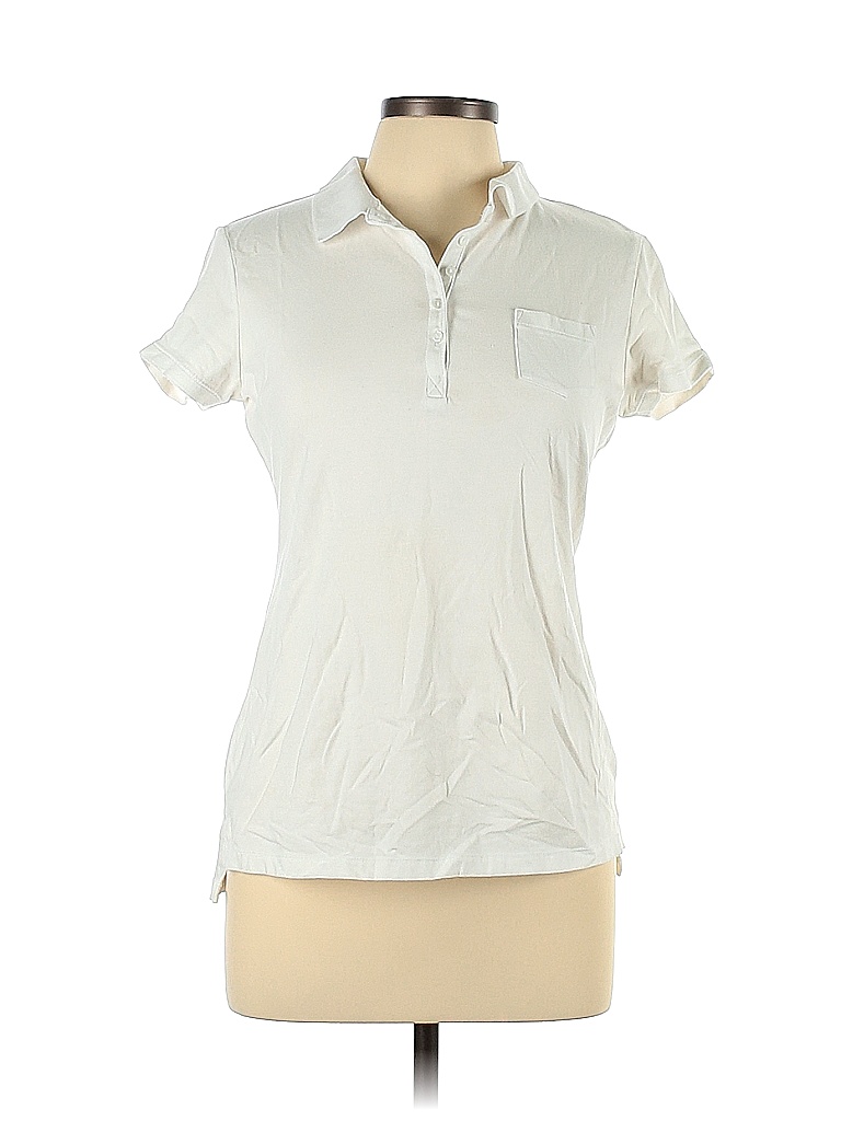 No Boundaries Solid White Short Sleeve Polo Size L 57 Off Thredup