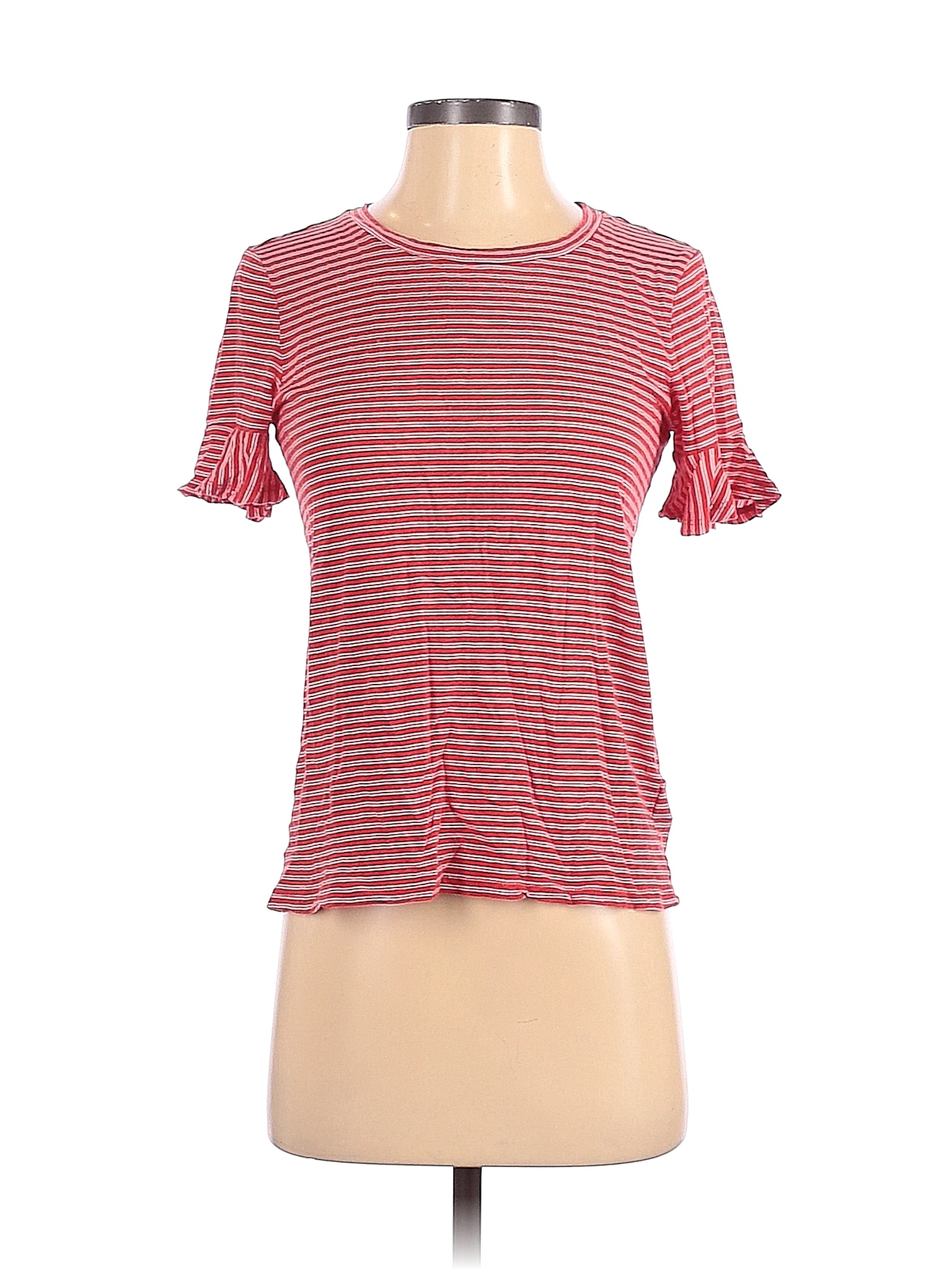 Michael Michael Kors Stripes Red Short Sleeve Top Size Xs 85 Off