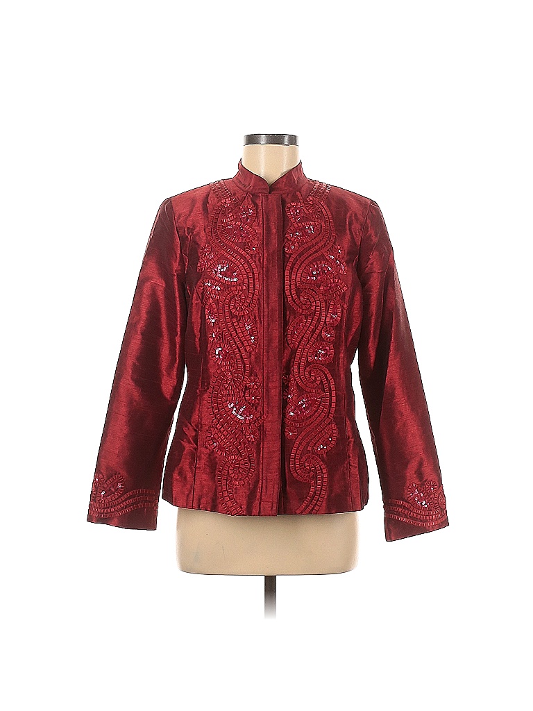 Chico's Maroon Red Jacket Size Med (1) - 84% off | thredUP