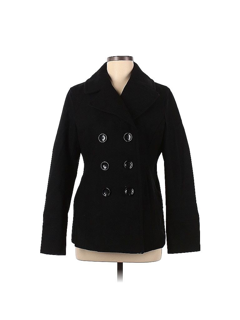 Michael Michael Kors Solid Black Wool Coat Size M 82 Off Thredup