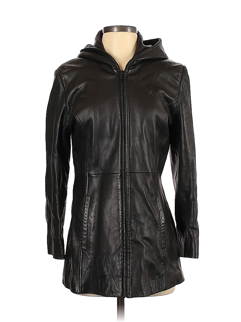 Marc New York Solid Black Leather Jacket Size XS - 75% off | thredUP
