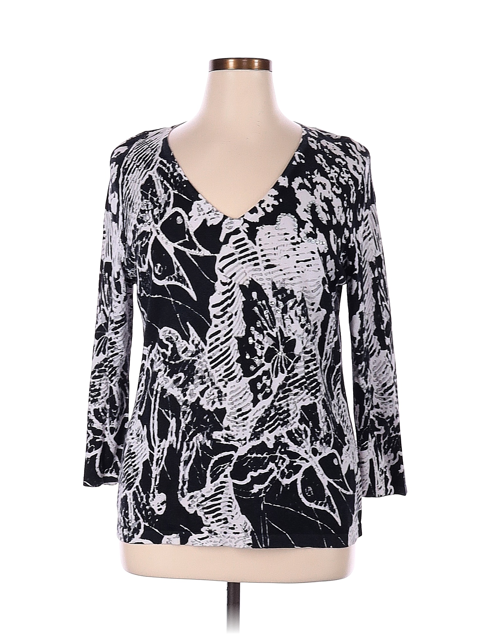 Peter Nygard Floral Black Pullover Sweater Size XL - 73% off | thredUP