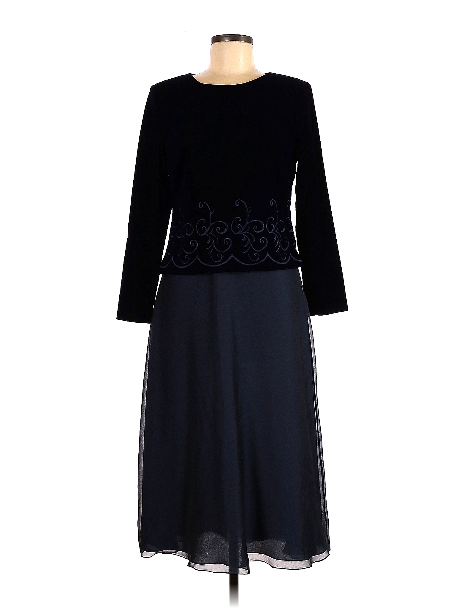 Talbots Solid Black Blue Casual Dress Size 8 (Petite) - 77% off | thredUP