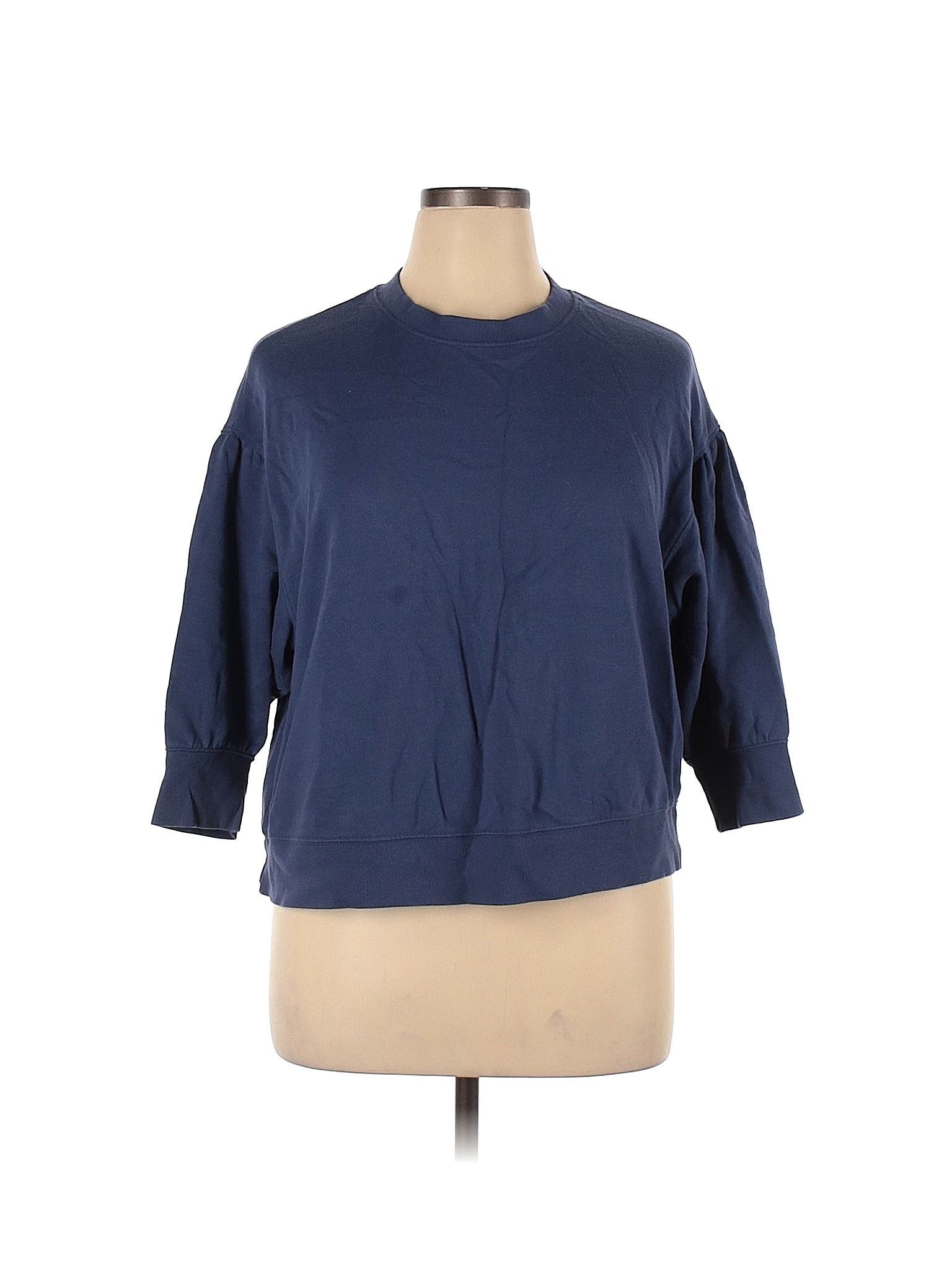 Terra & Sky Solid Blue Sweatshirt Size 0X (Plus) - 48% off | thredUP