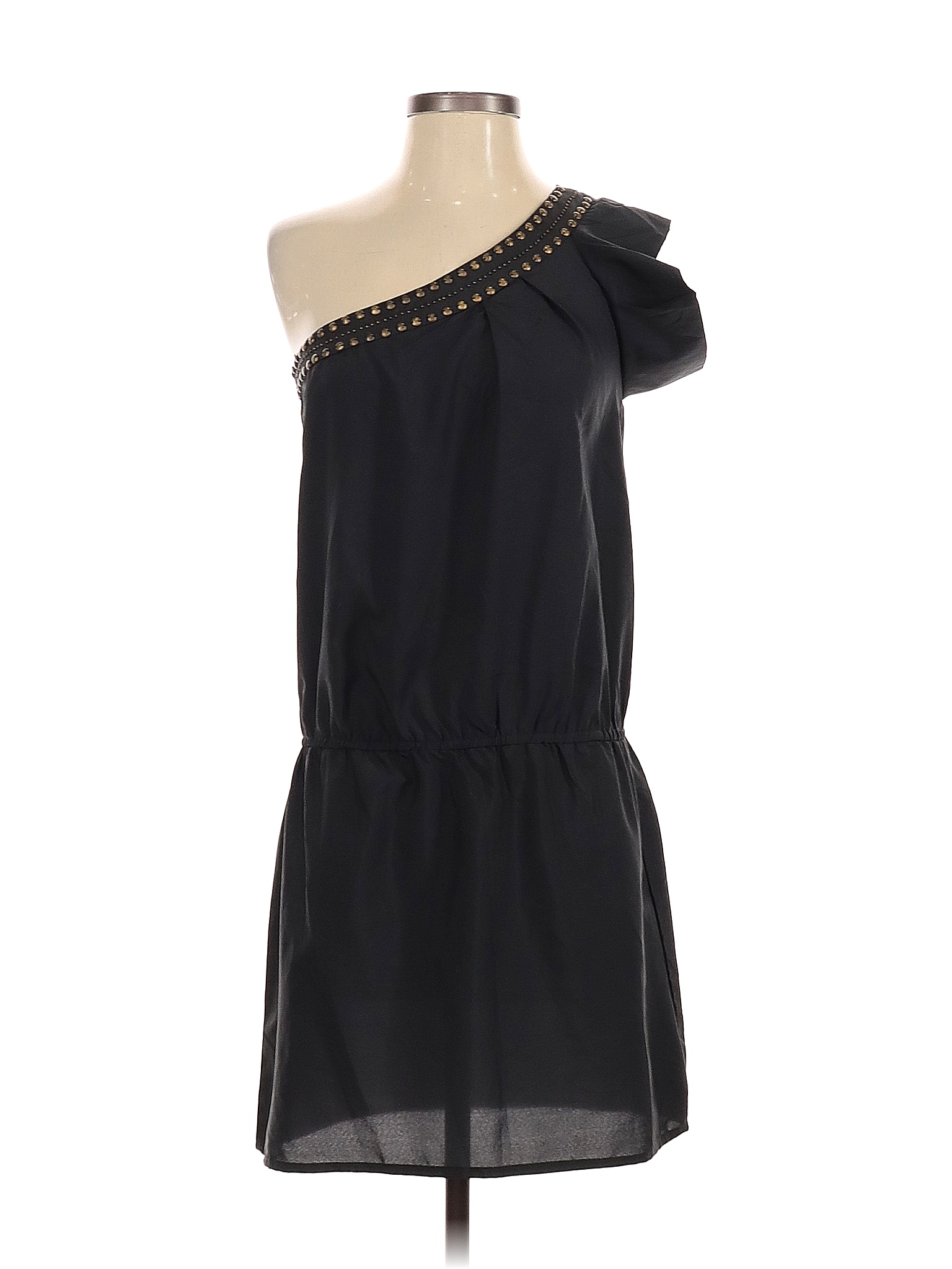 Angie 100% Polyester Black Gray Casual Dress Size S - 87% off | ThredUp