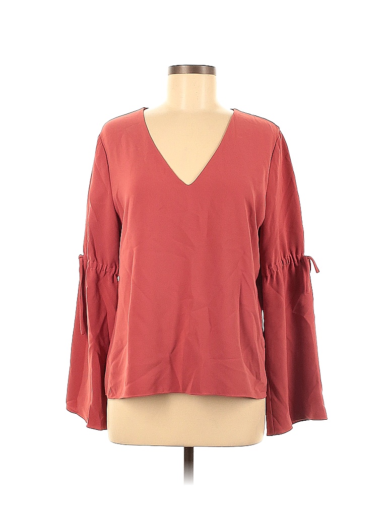 Cooper & Ella Solid Pink Long Sleeve Blouse Size M - 94% off | thredUP