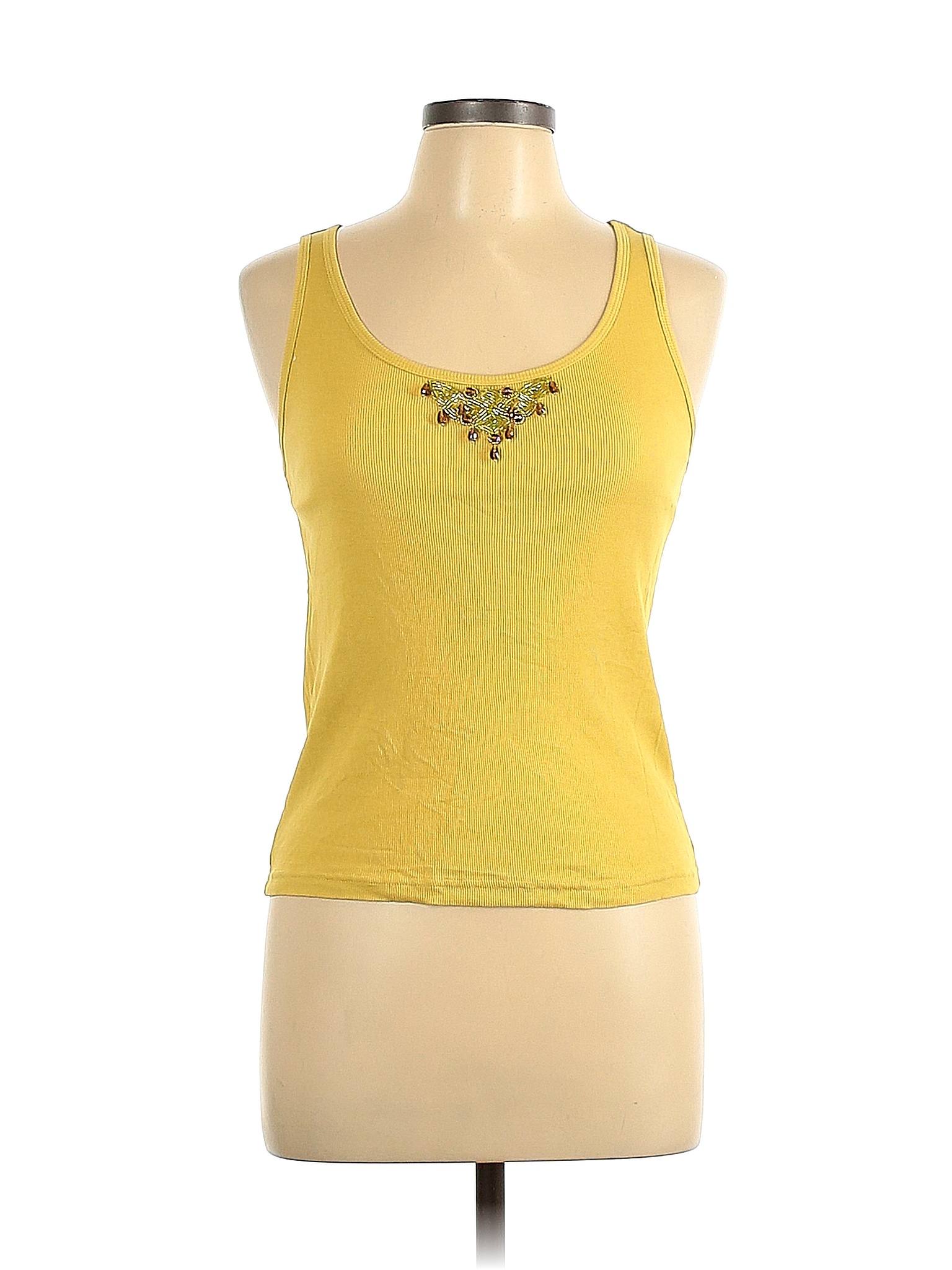 Cynthia Cynthia Steffe 100% Cotton Solid Yellow Tank Top Size L - 92% ...