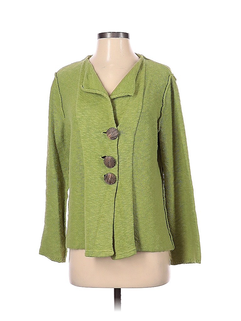 Assorted Brands 100% Cotton Solid Color Block Colored Green Jacket Size ...