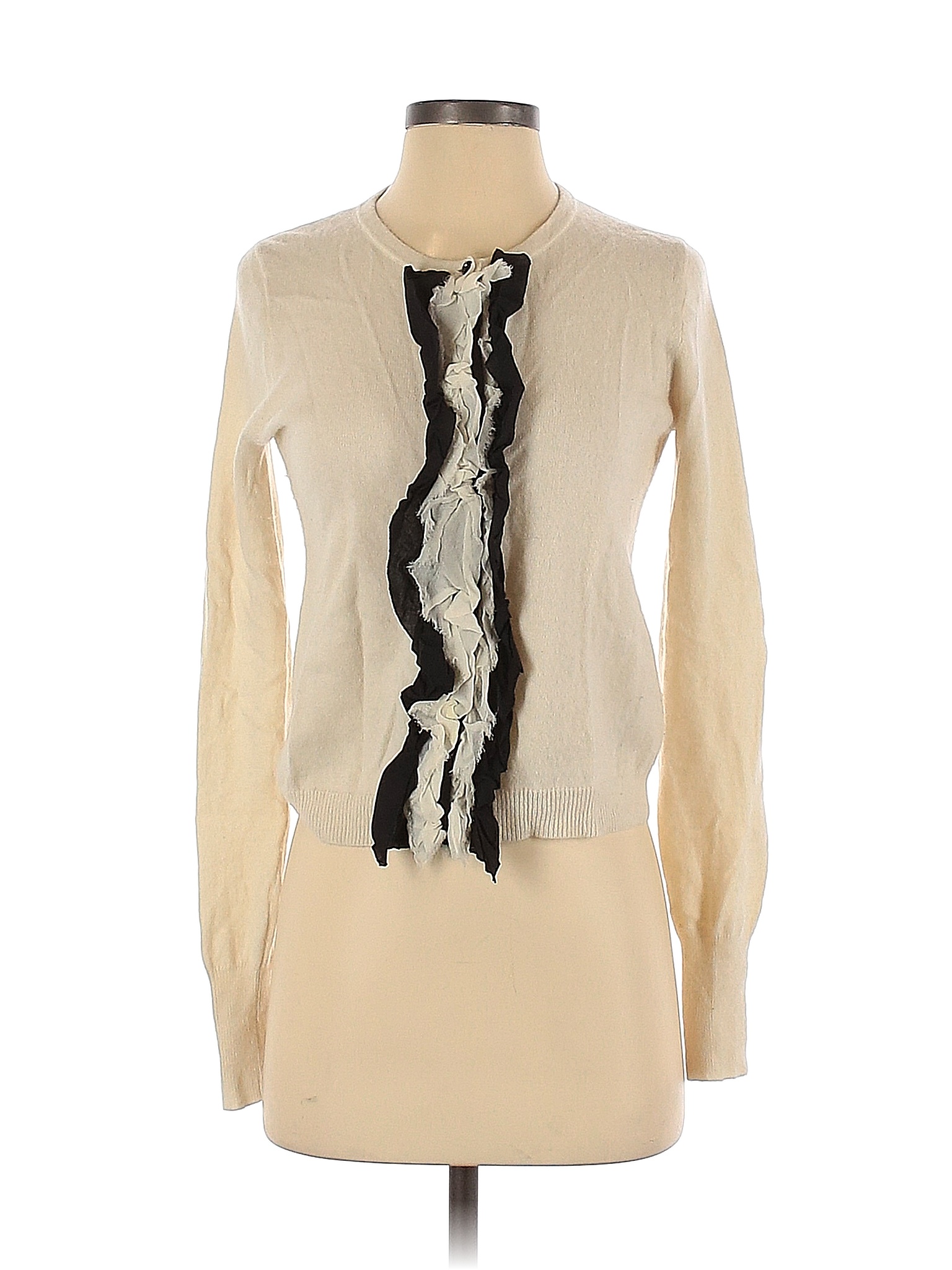 J.Crew Solid Color Block Tan Ivory Wool Cardigan Size S - 89% off | thredUP