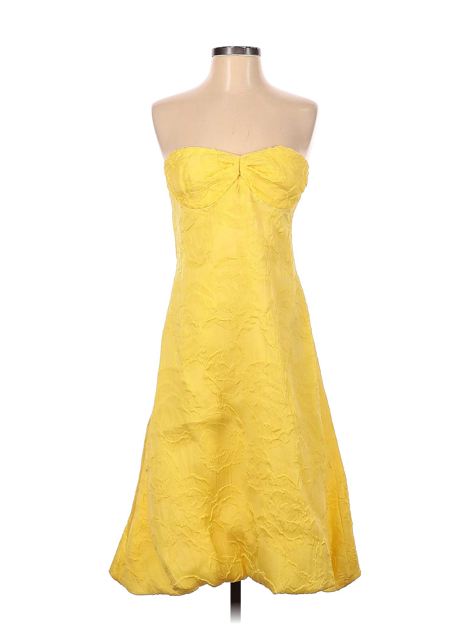 Heidi Weisel 100% Silk Solid Yellow Cocktail Dress Size 8 - 78% off ...