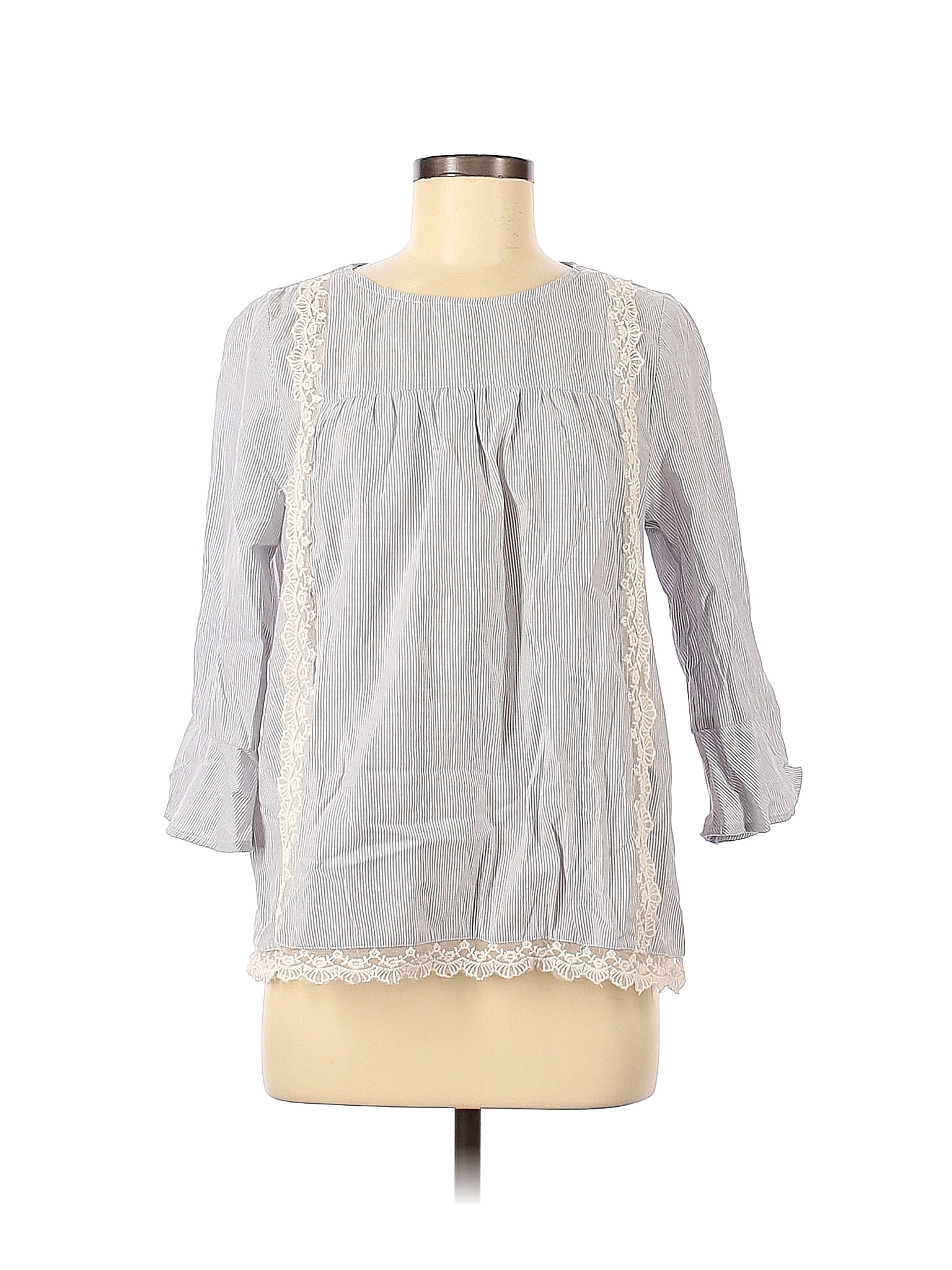 Doe & Rae Solid White Long Sleeve Blouse Size M - 75% off | thredUP