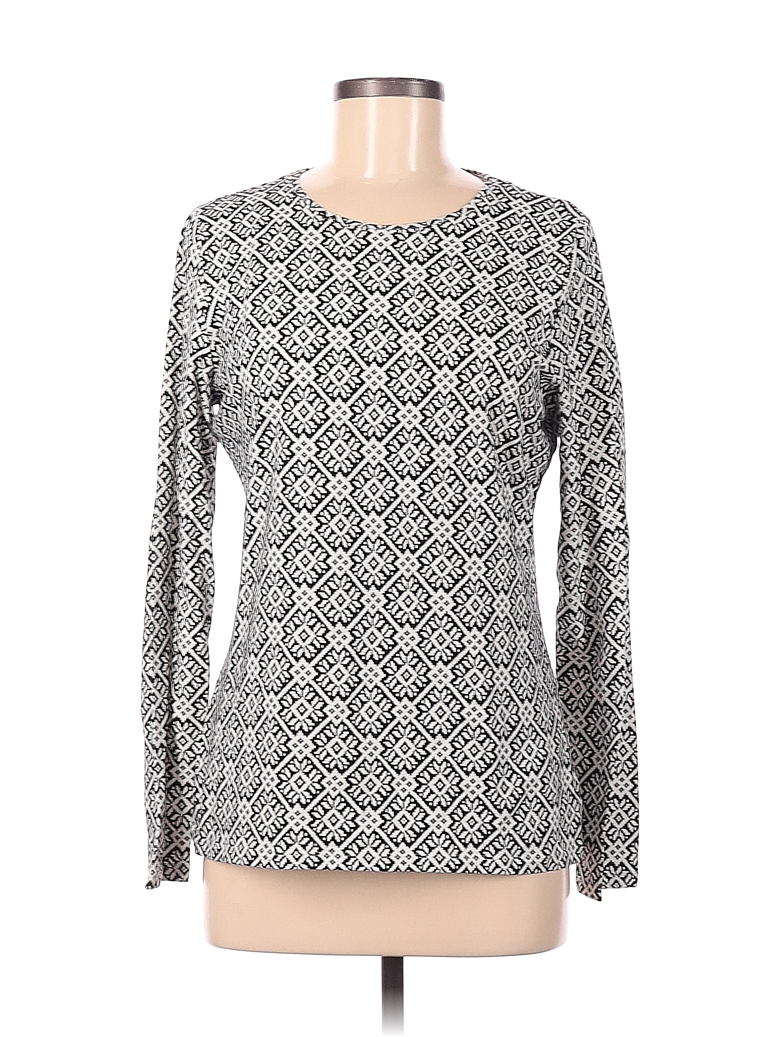 Talbots Polka Dots White Black Long Sleeve Top Size M - 87% off | thredUP