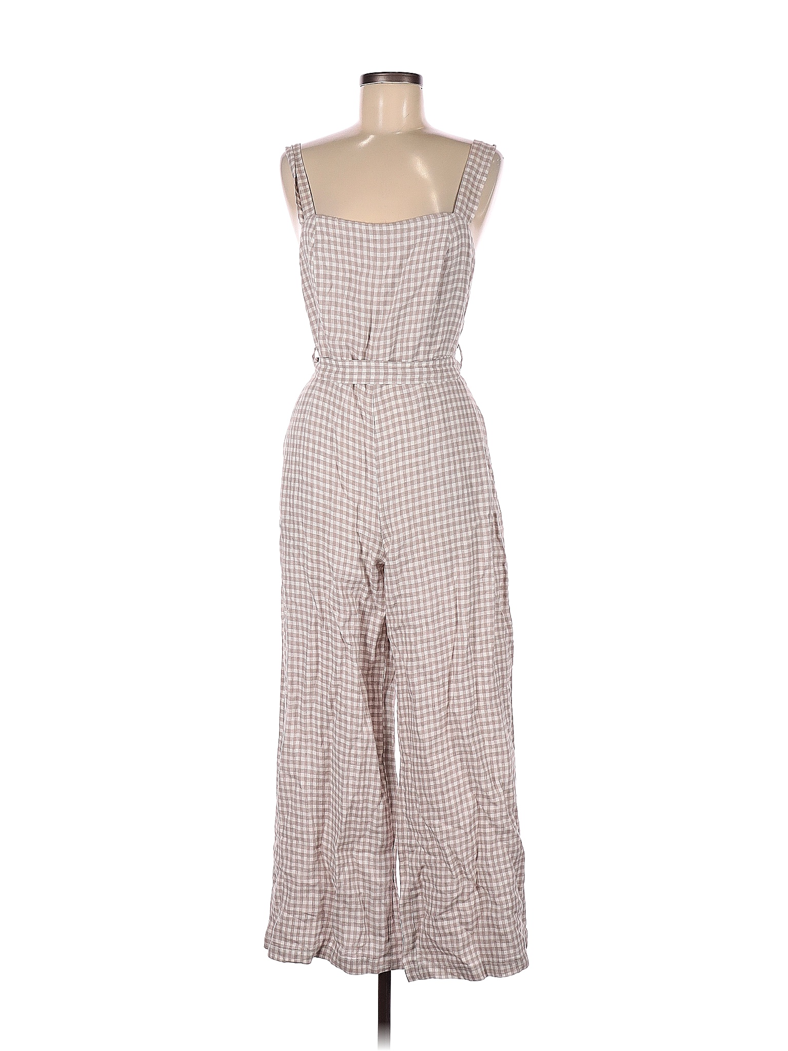 Magaschoni 100% Linen Tan Jumpsuit Size 8 - 82% off | thredUP