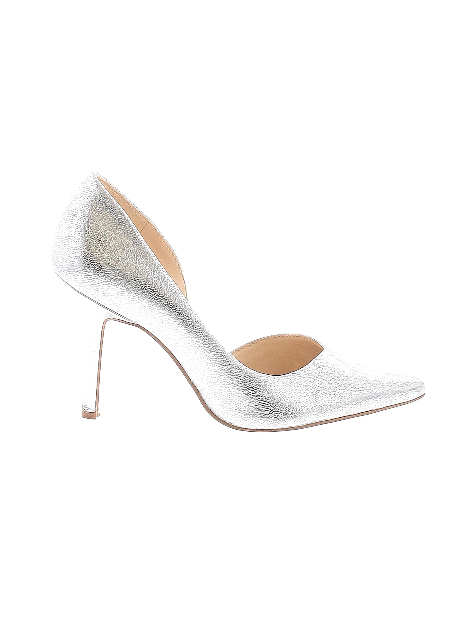 Nine West Solid White Silver Heels Size 5 - 73% off | thredUP